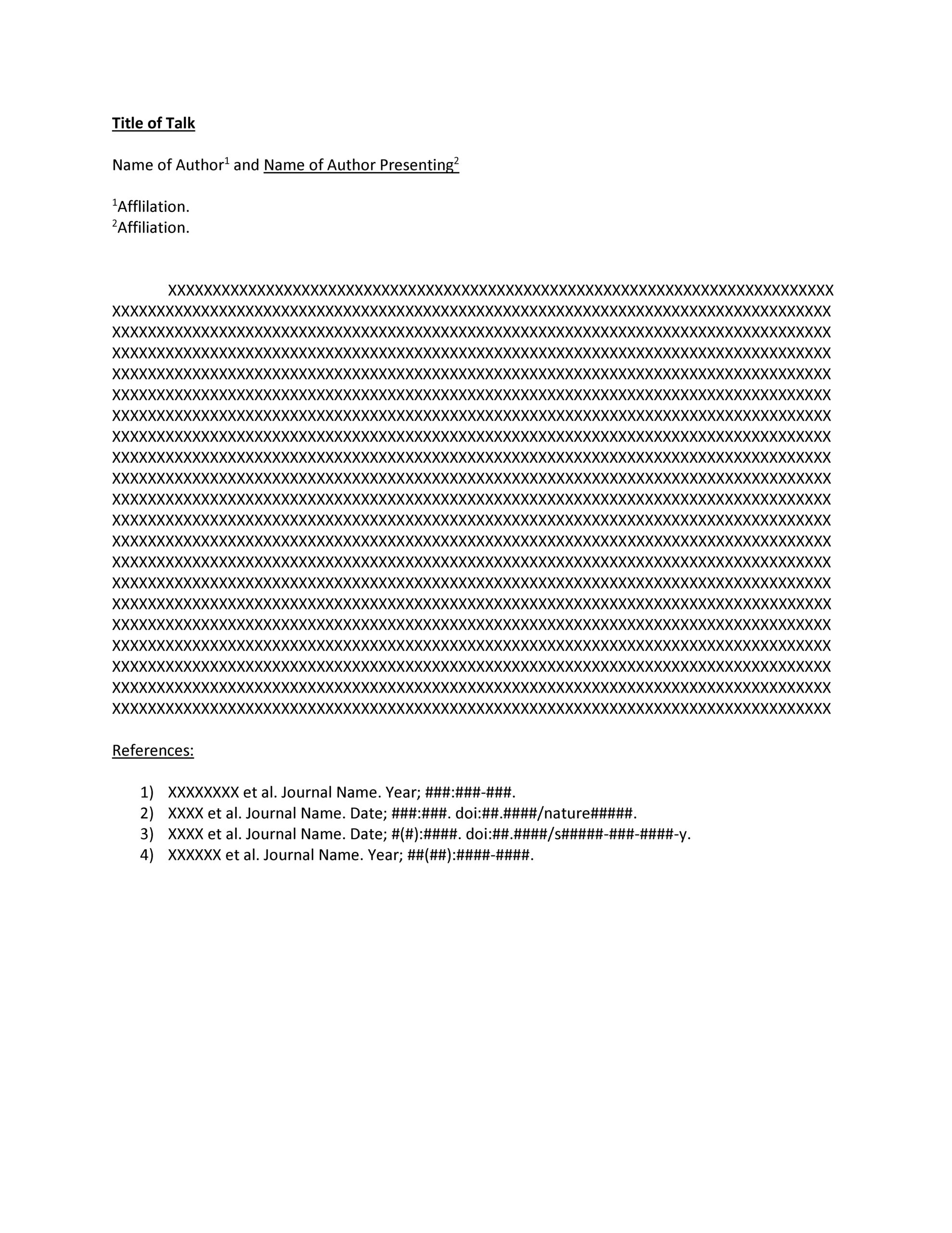 Instructions on abstract submissions